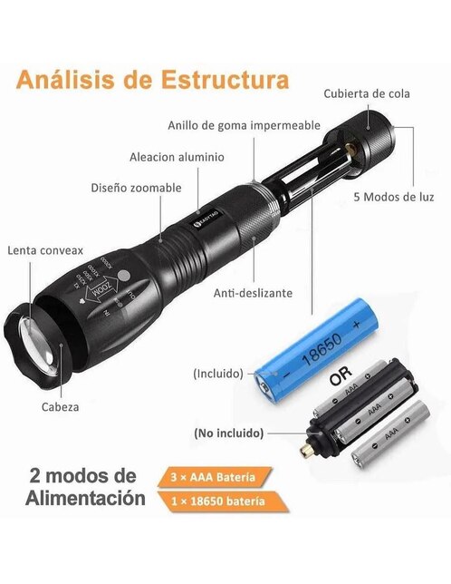 Linterna de mano táctica 30 2