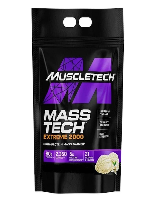 Proteina Muscletech Mass tech Extreme 2000 Muscletech sabor vainilla de ...