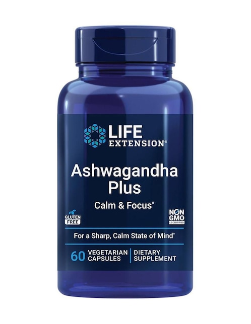 Ashwagandha Plus Calm & Focus Life Extension con ashwagandha de 60 ...