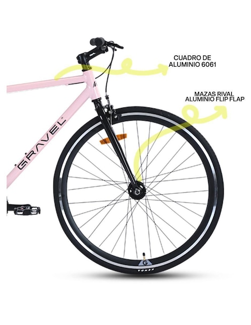 Bicicleta de ruta Gravel rodada 700 fixie 54 unisex 7