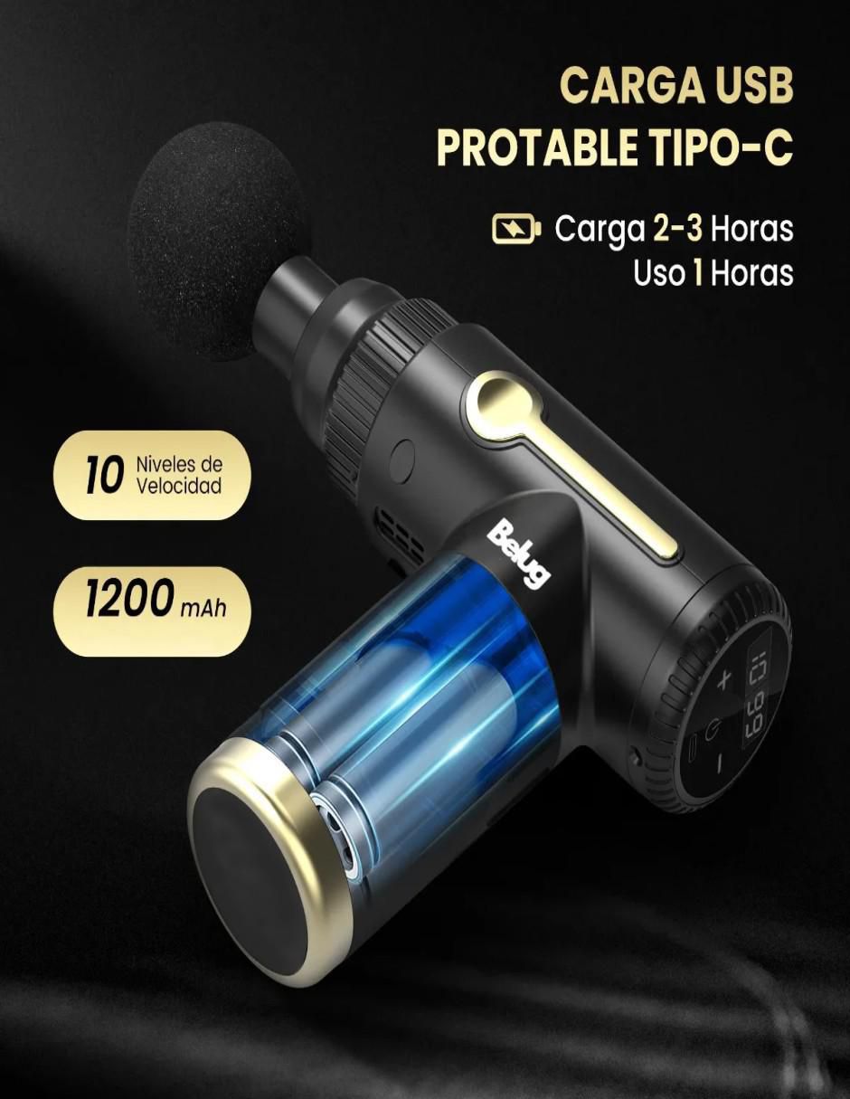 Masajeador corporal Belug Pistola de Masaje Eléctrica Masajeador ...